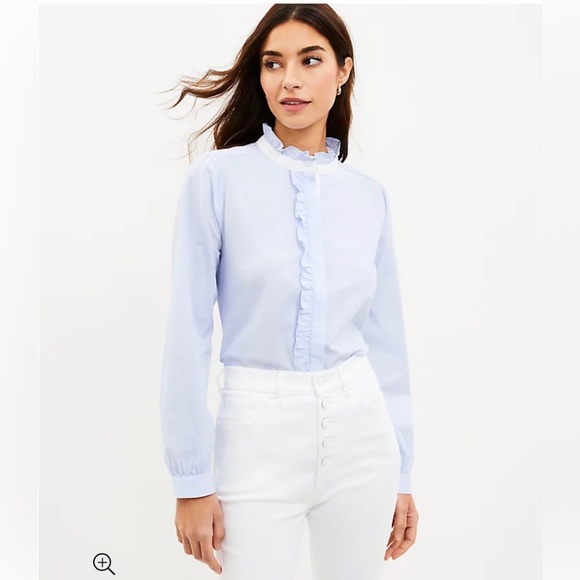 LOFT | Tops | Loft Ruffle Shirt | Poshmark